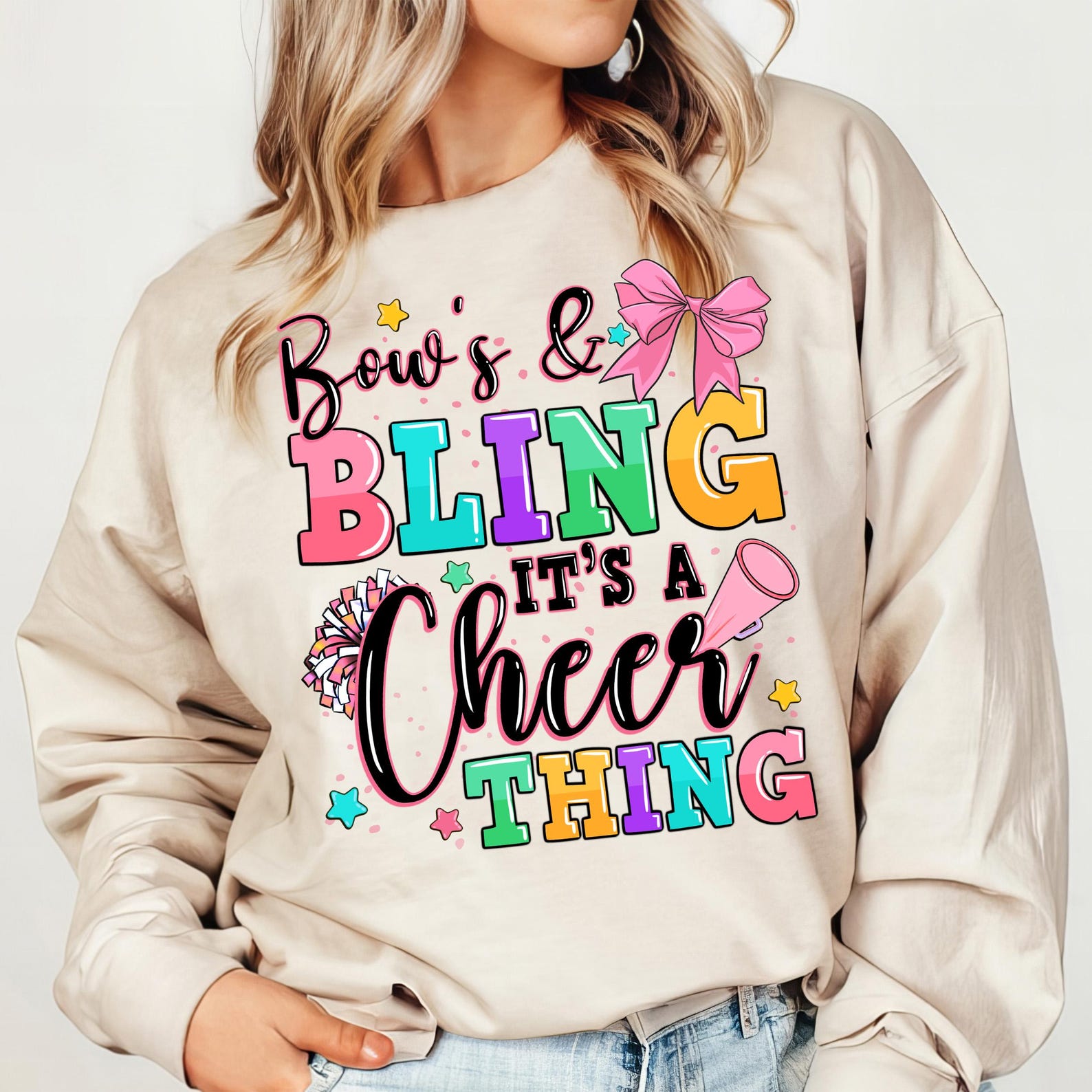 Bows and Bling It's a Cheer Thing Png Sublimation Design Download ...