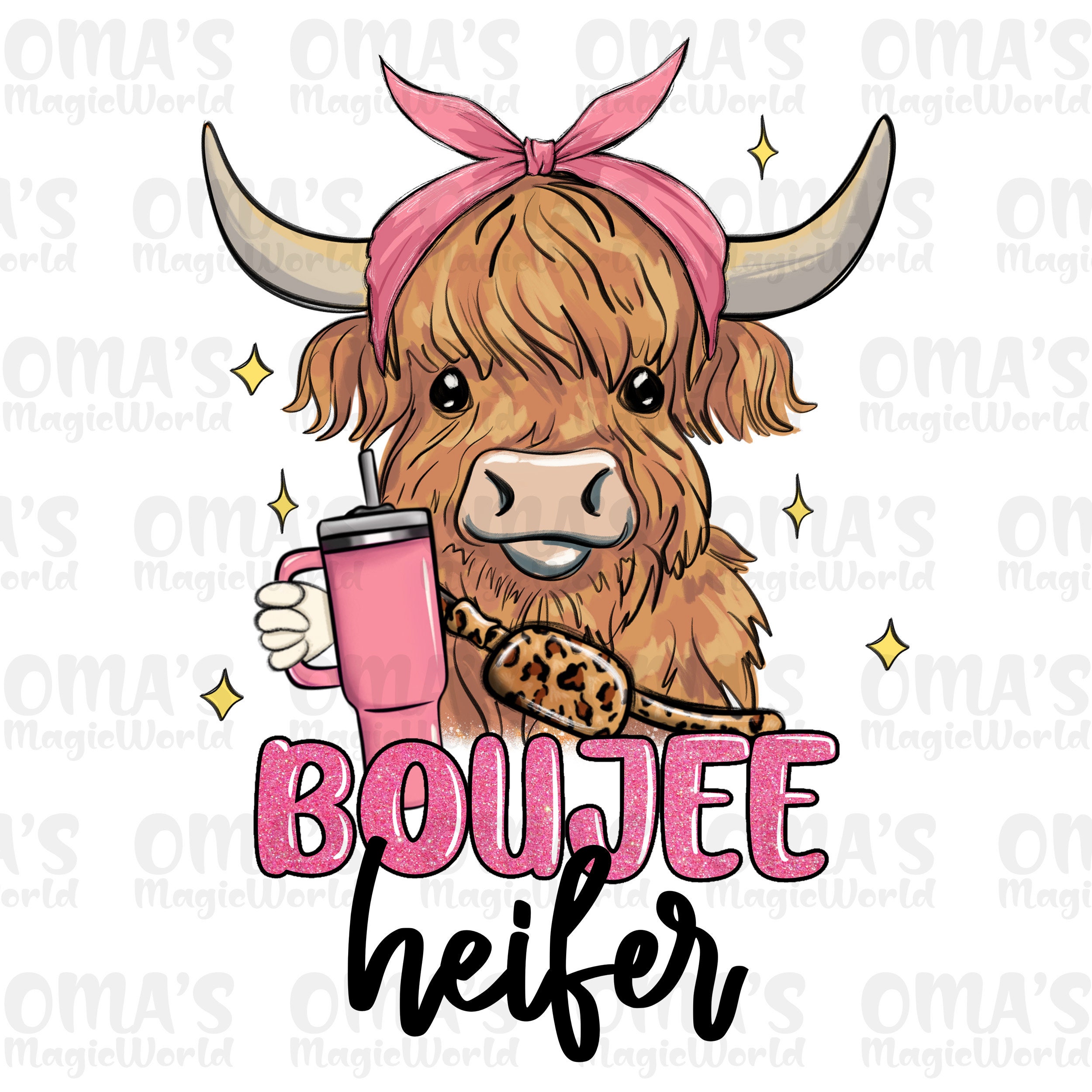 Cow Boujee Heifer Png Sublimation Design Download, Hand Drawn Cow Png ...
