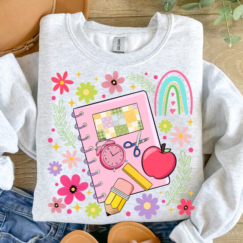 Teacher Back to School Floral Png Sublimation Design Download, Back to ...
