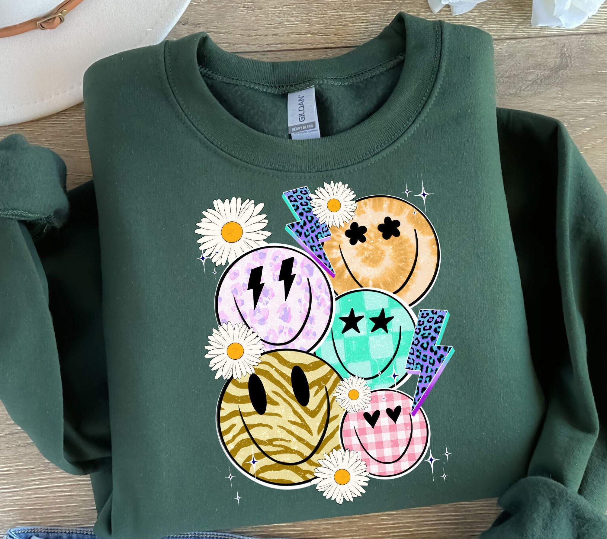 Smiley Face Collage Distressed Smiley Face Png, Groovy Smiley Face Png ...