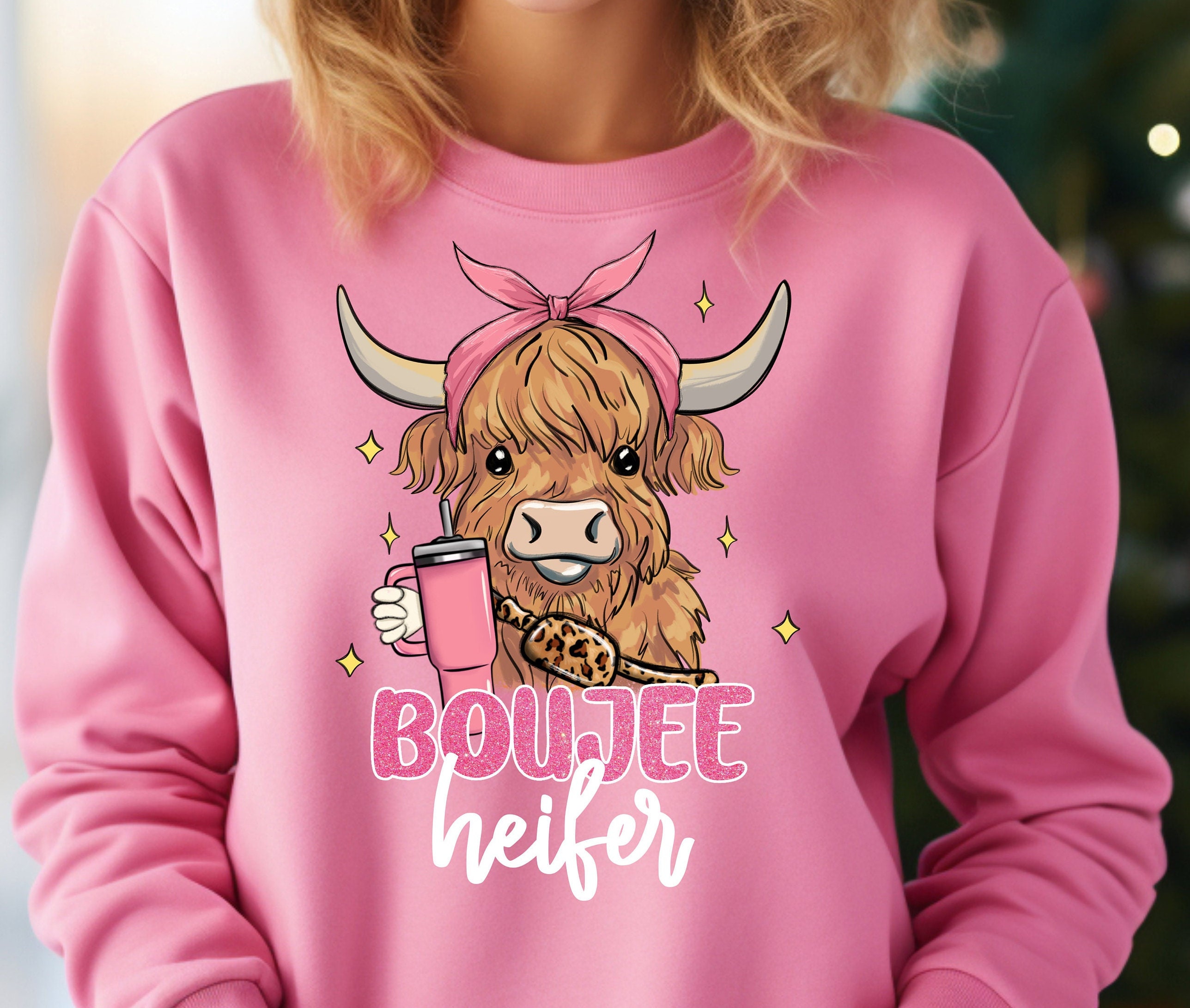 Cow Boujee Heifer Png Sublimation Design Download, Hand Drawn Cow Png ...