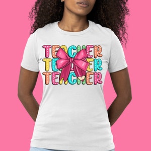 Coquette Teacher Png Sublimation Design Download, Back to School Png ...