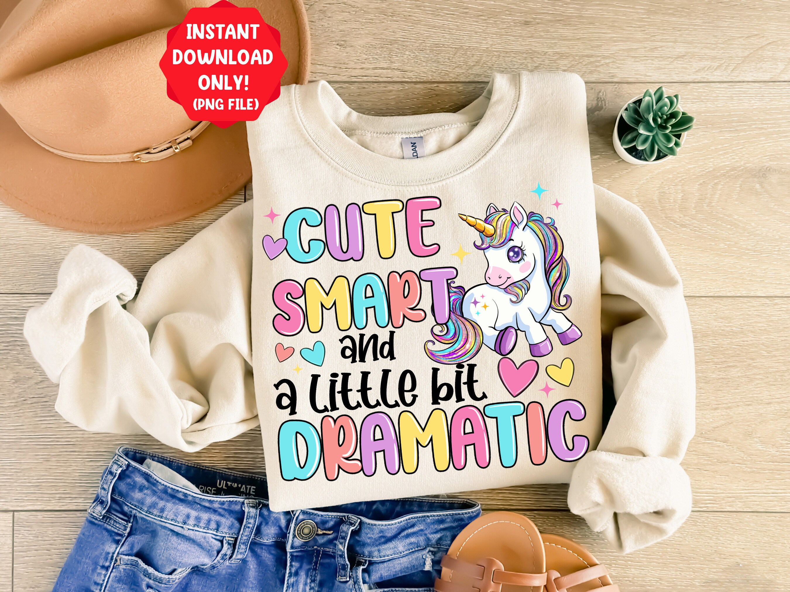 Cute Smart and a Little Bit Dramatic Png Sublimation Design Download ...