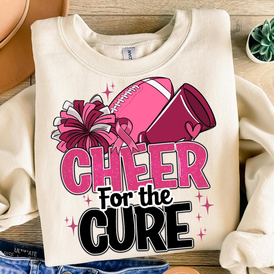 Cheer for the Cure Png Sublimation Design Download, Breast Cancer ...