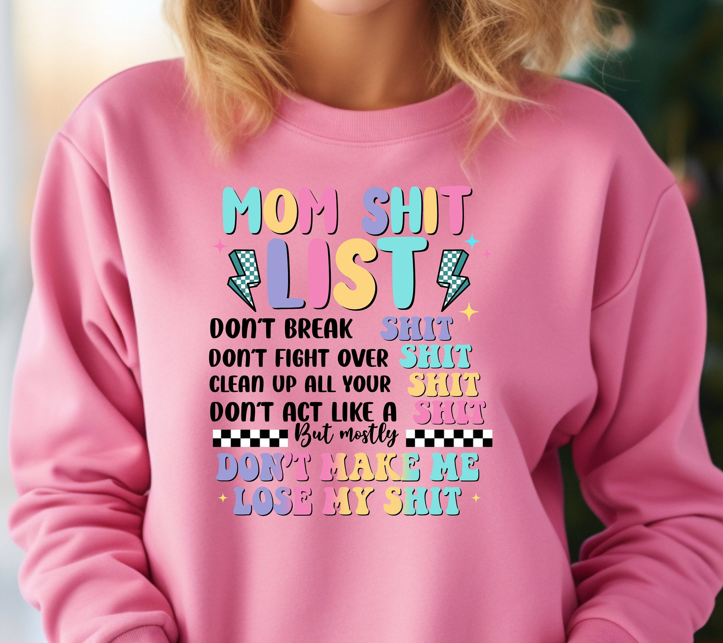 Mom Shit List Png Sublimation Design Download, Mother's Day Png, Mom ...