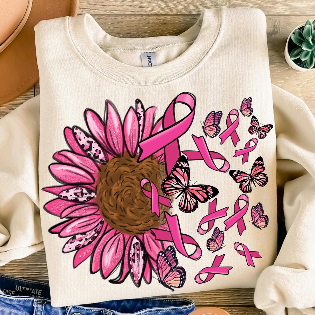 Cancer Sunflower Png Sublimation Design Download, Breast Cancer ...