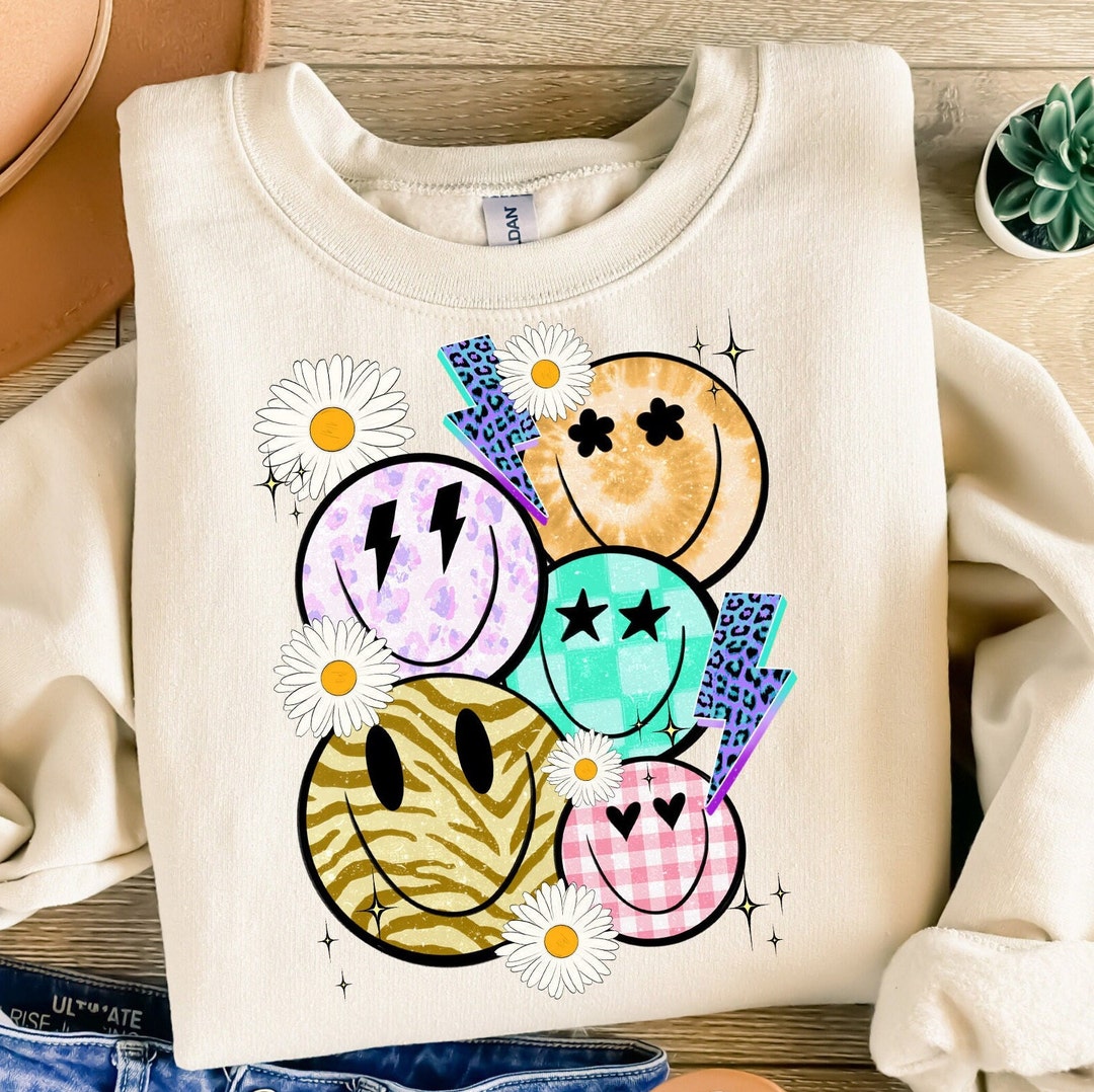 Smiley Face Collage Distressed Smiley Face Png, Groovy Smiley Face Png ...