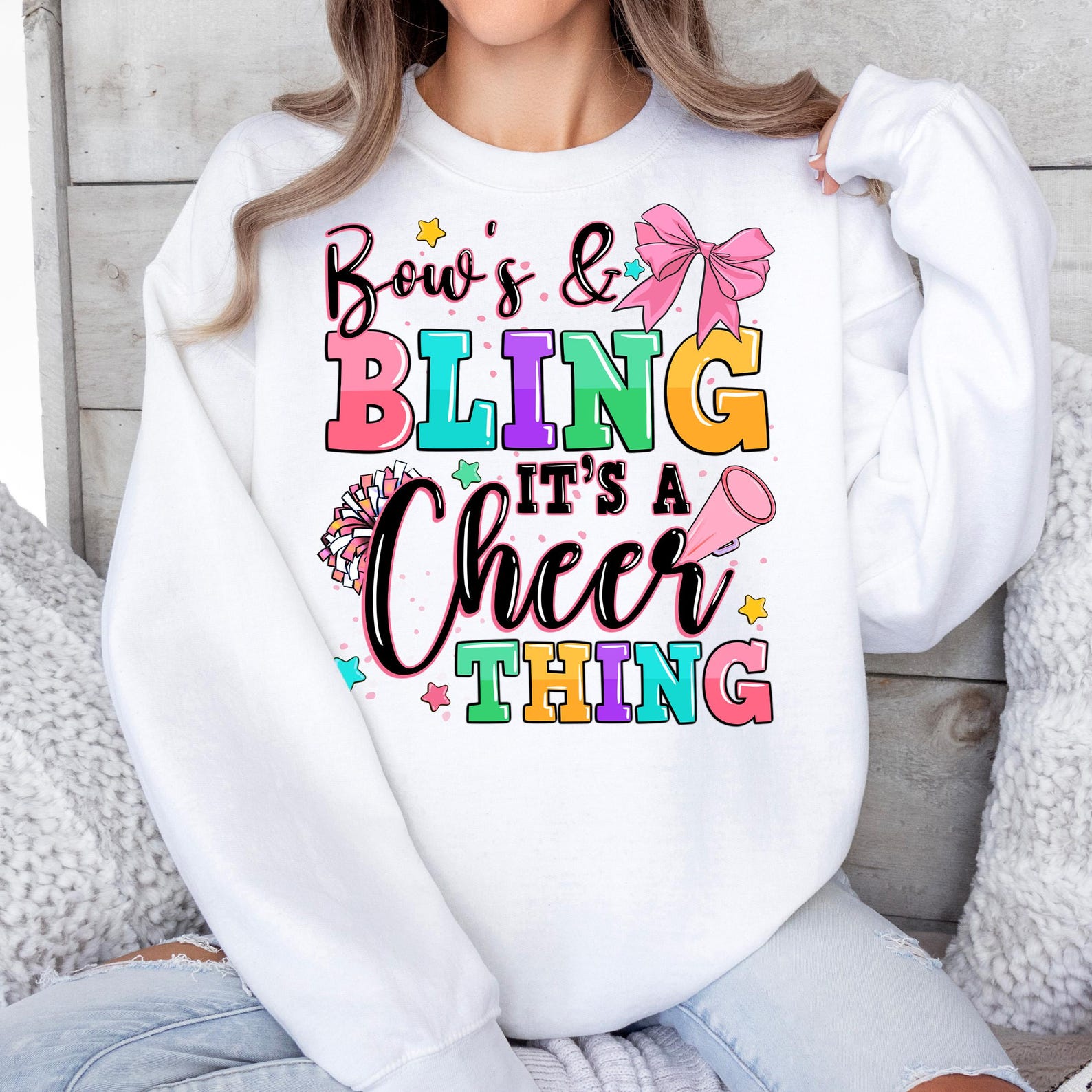 Bows and Bling It's a Cheer Thing Png Sublimation Design Download ...