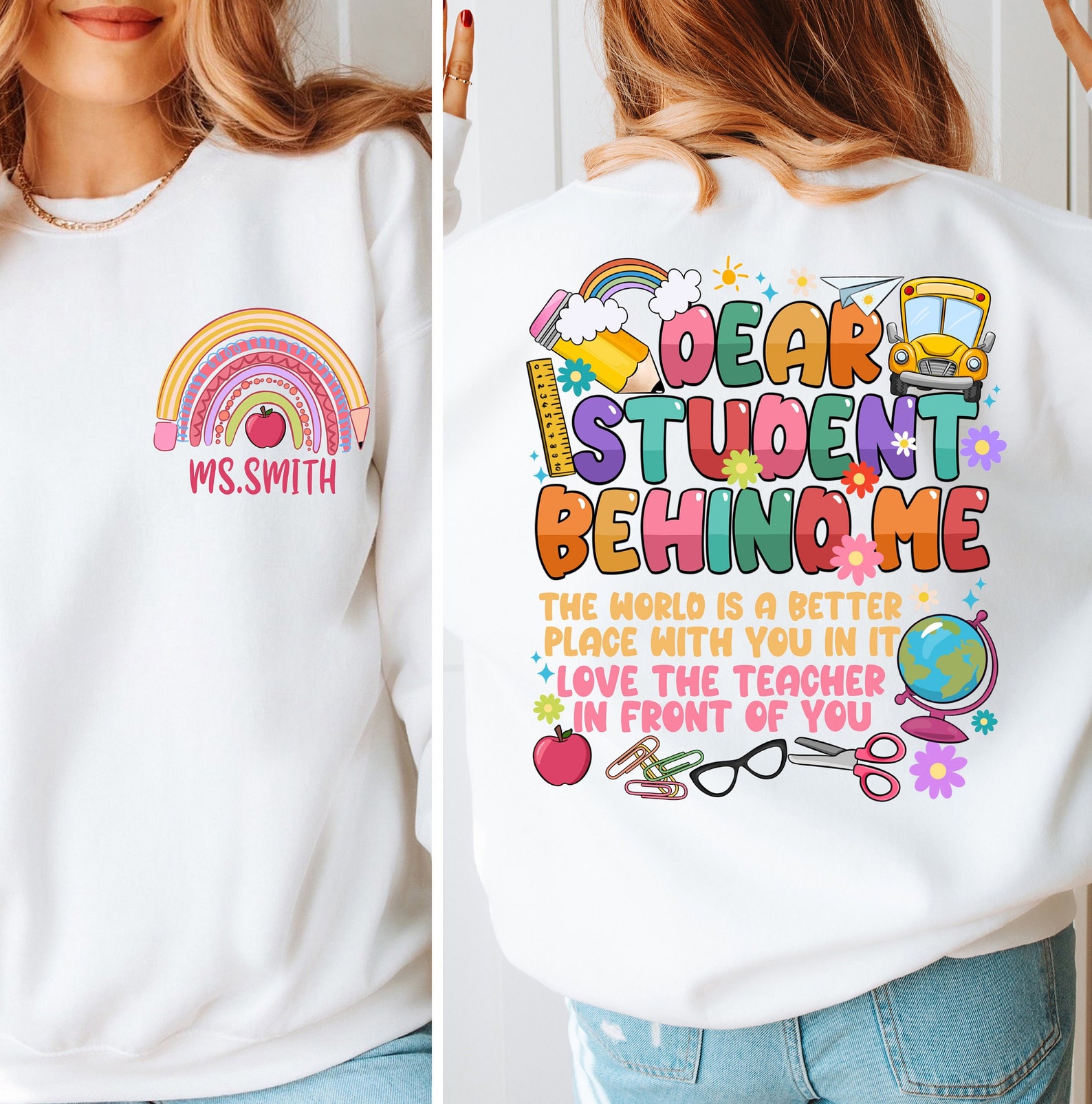 Dear Student Behind Me Png Sublimation Design Download, Teacher Png ...