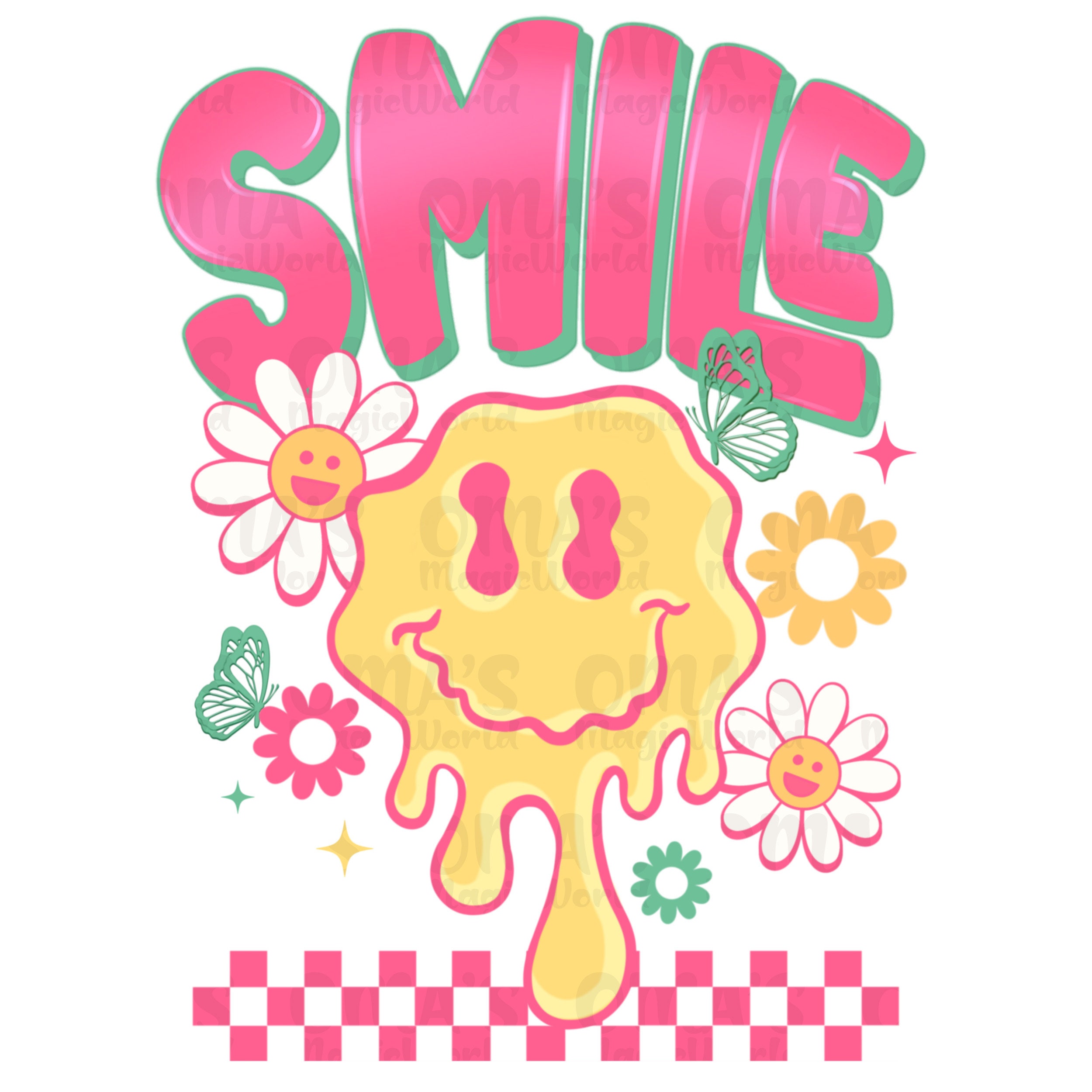Smile Drippy Smiley Face Png Sublimation Design Download, Groovy Png ...