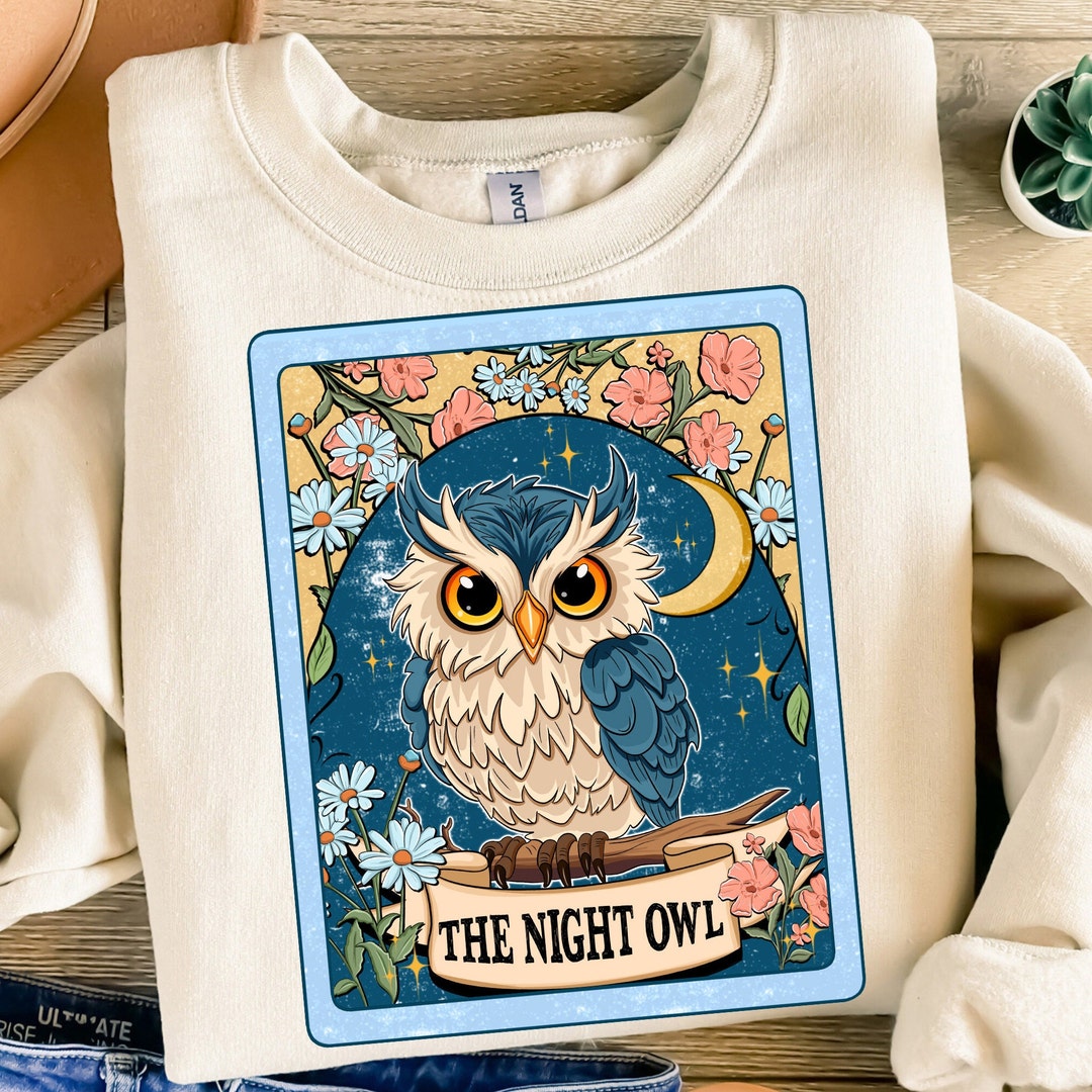 The Night Owl Tarot Card Png Sublimation Design Download, Funny Phrase ...