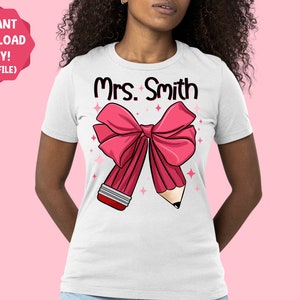 Personalized Coquette Teacher Png Sublimation Design Download, Back to ...
