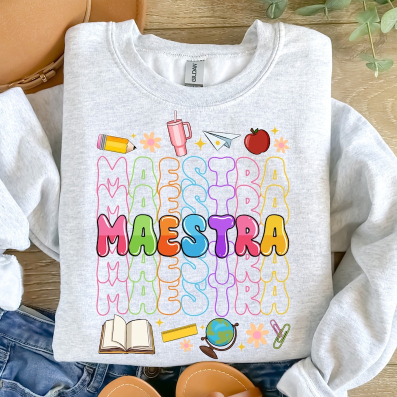 Retro Maestra Png Sublimation Design Download, Teacher's Day Png ...