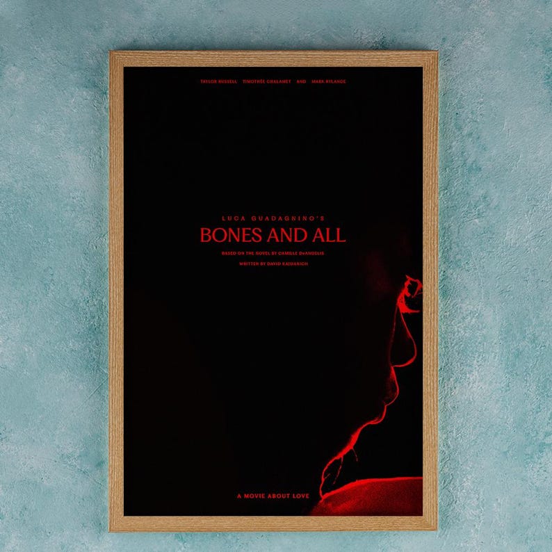 Bones and All Movie Poster Wall Art Decor Rome Decor Film Poster ...