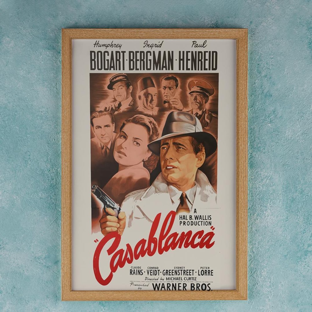 Casablanca 1942 Movie Poster Wall Art Decor Rome Decor Film Poster Collectibles Birthday Gifts ...