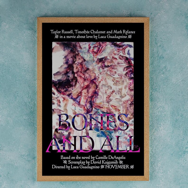 Bones and All Movie Poster Wall Art Decor Rome Decor Film Poster ...