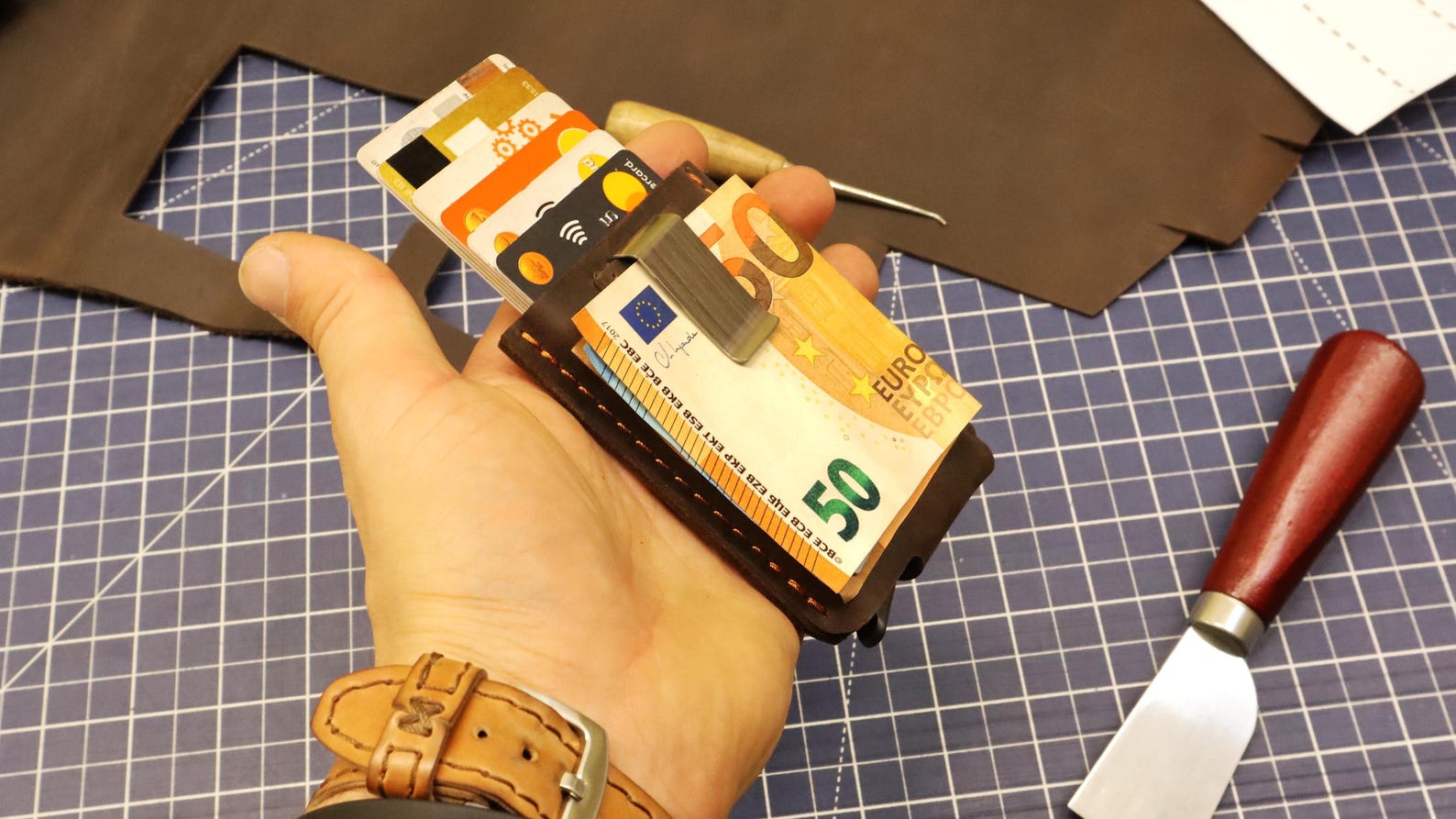 PDF Pattern for Minimalist Card Holder Wallet With Money Clip Cash ...