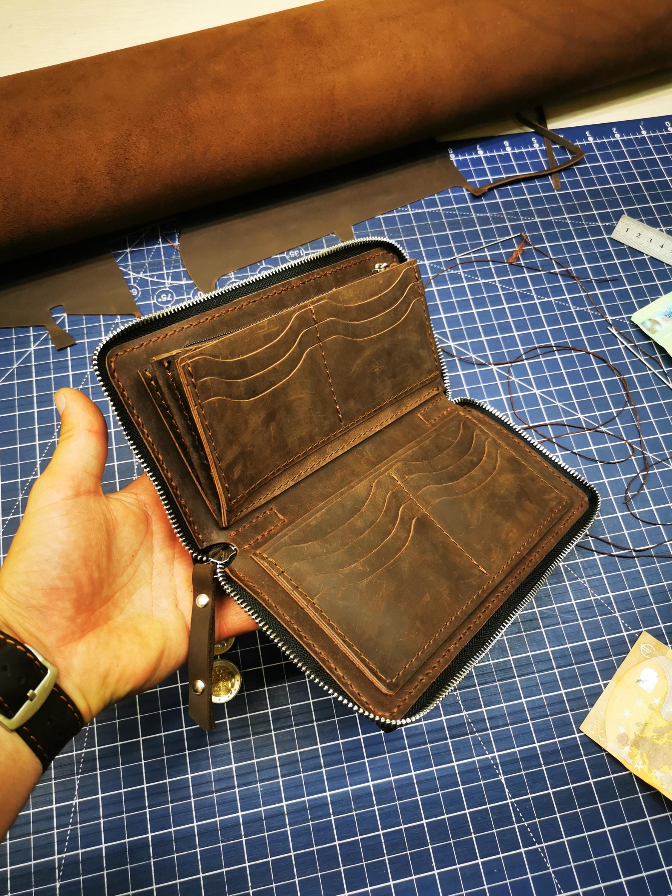 PDF Pattern for Zipper Around Leather Long Wallet Purse With Wristlet ...