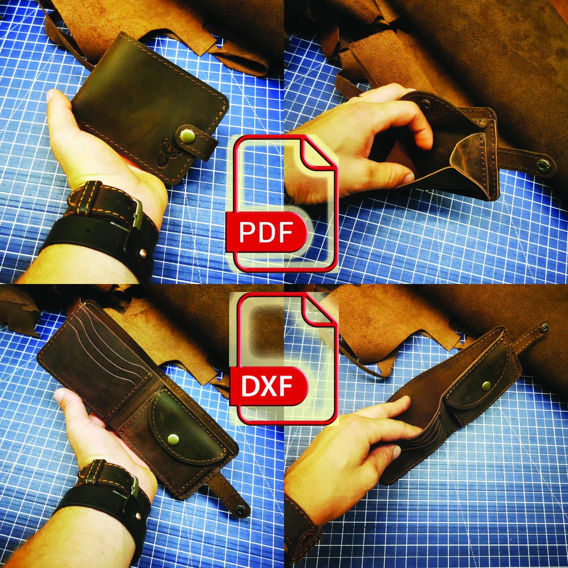 PDF Pattern 6 Variations - Best Men Bifold Wallet With Coin Pouch - How ...