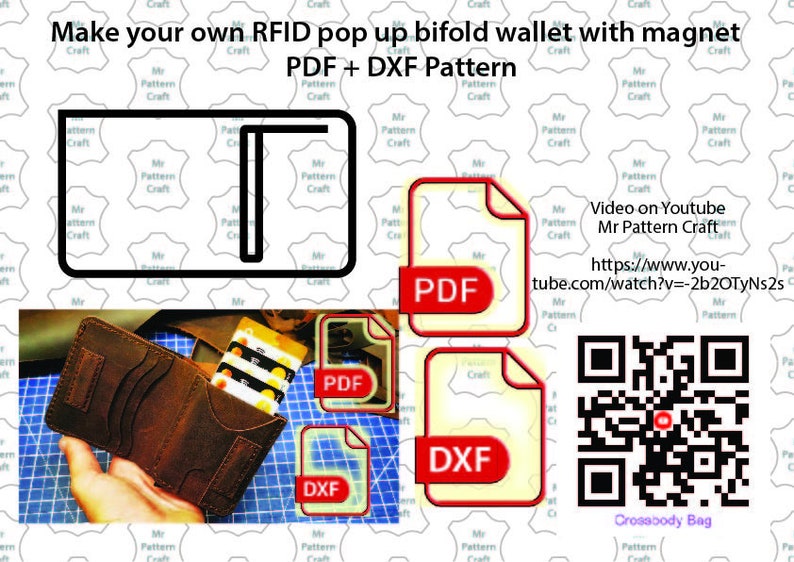 PDF Pattern for Modern Men Bifold Wallet With Pop up Rfid Card Holder ...