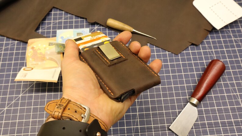 PDF Pattern for Minimalist Card Holder Wallet With Money Clip Cash ...
