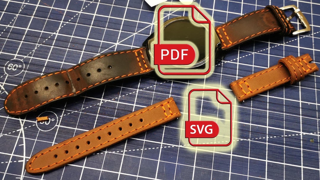5 in 1 Bundle Leather PDF SVG Watch Strap Patterns Templates Download ...