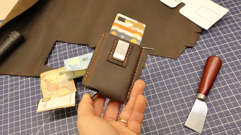 PDF Pattern for Minimalist Card Holder Wallet With Money Clip Cash ...