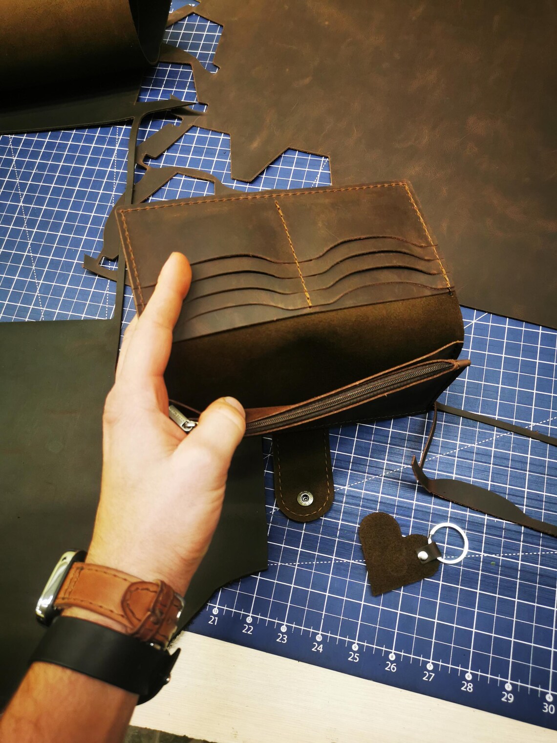 PDF Pattern for Long Wallet With Zipper Coin Pouch + Cash Slots and ...