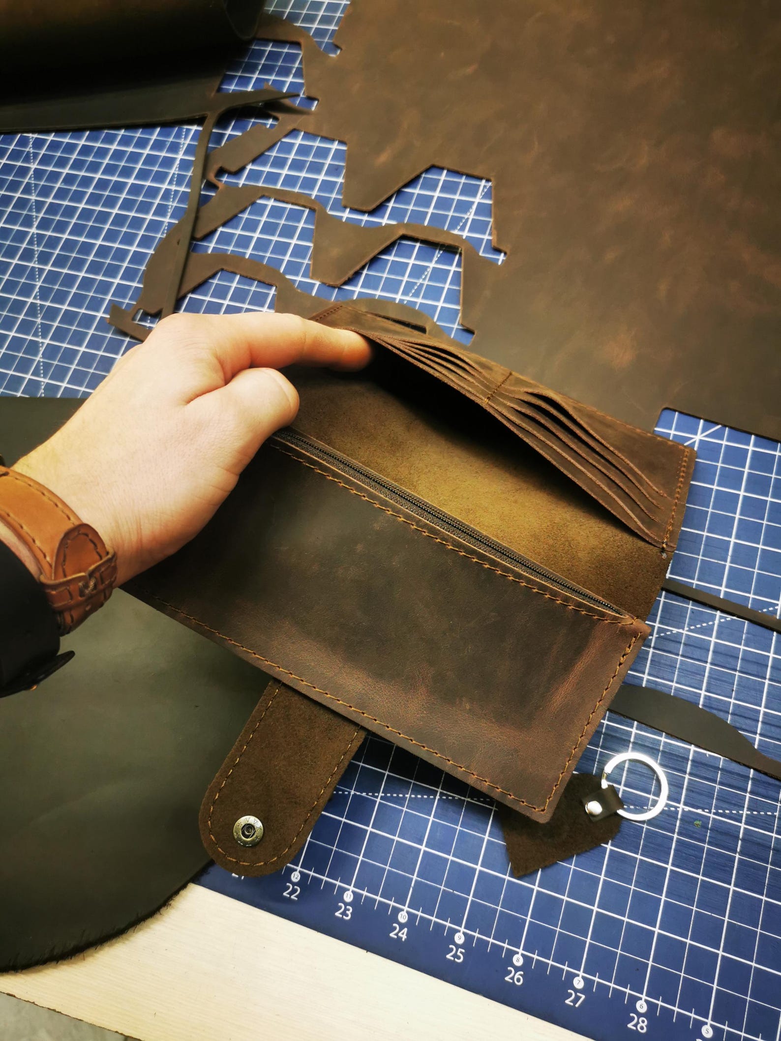 PDF Pattern for Long Wallet With Zipper Coin Pouch + Cash Slots and ...