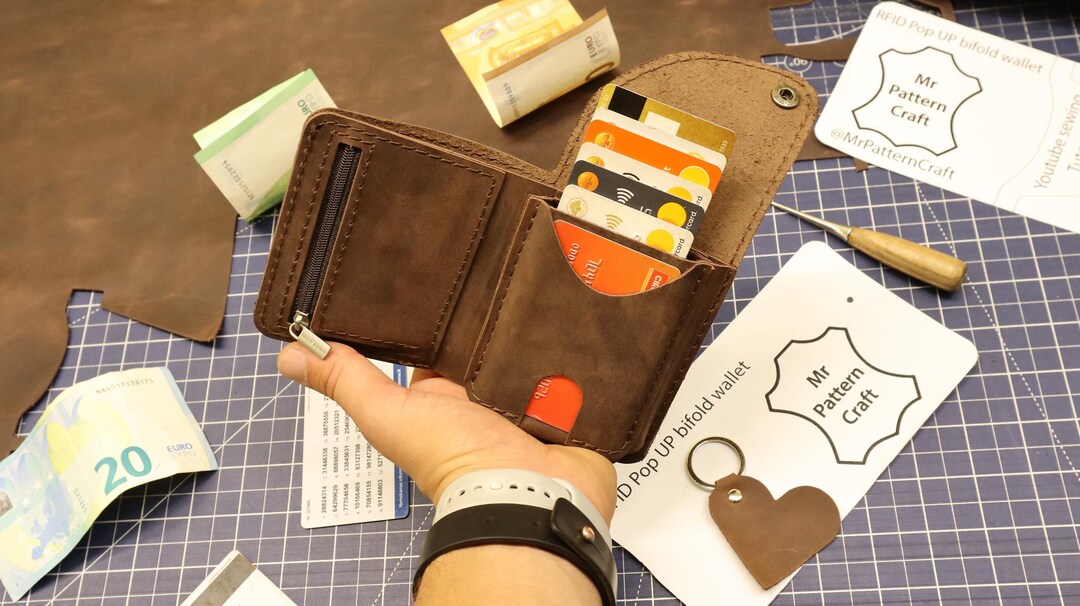 PDF Pattern for Making DIY Smart Pop up Rfid Leather Trifold Wallet ...