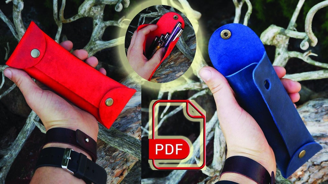 PDF Pattern Stitchless Pen Case Holder - Easy DIY Leather Pencil Case ...