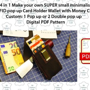 PDF Pattern for Minimalist Card Holder Wallet With Money Clip Cash ...
