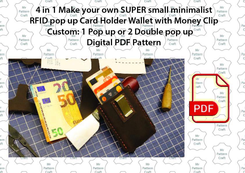 PDF Pattern for Minimalist Card Holder Wallet With Money Clip Cash ...