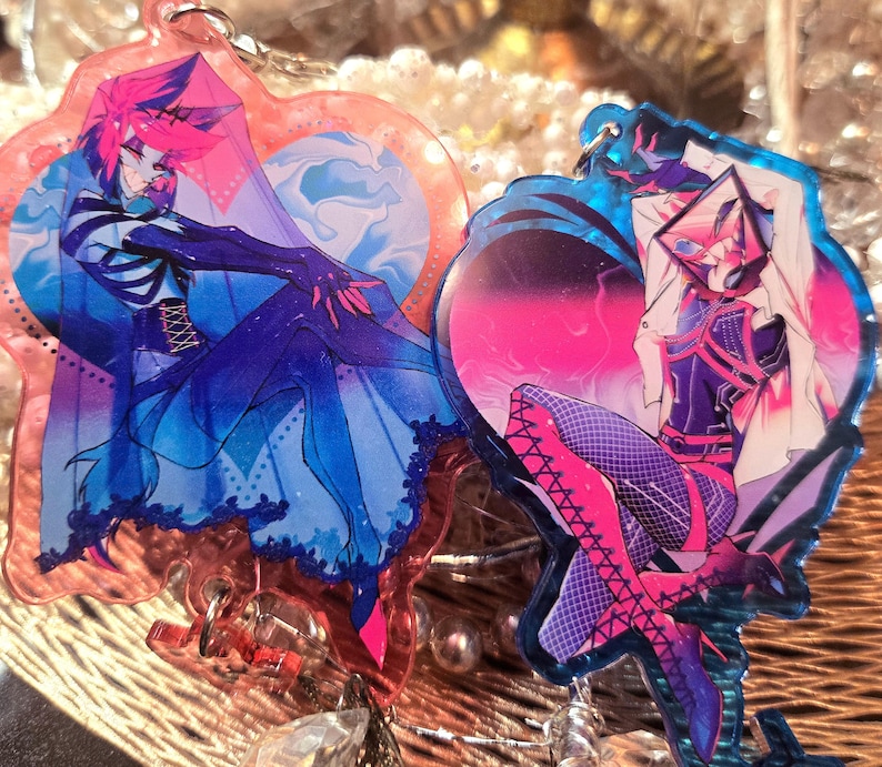IN-HAND HH Vox + Alastor Pin-up Double-sided Acrylic Keychains - Etsy