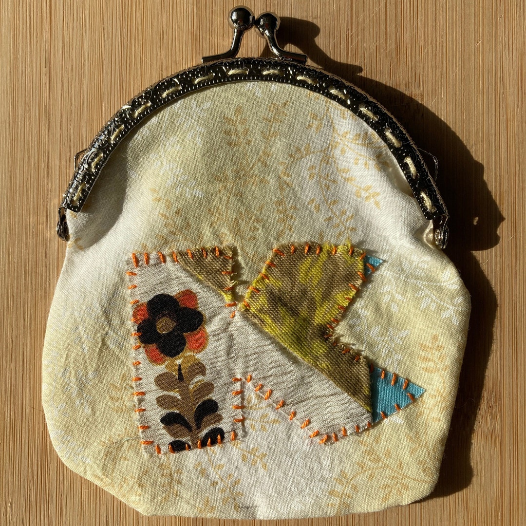 Letter k Kiss Clasp Coin Purse Vintage Letter k Fabric Coin Purse - Etsy