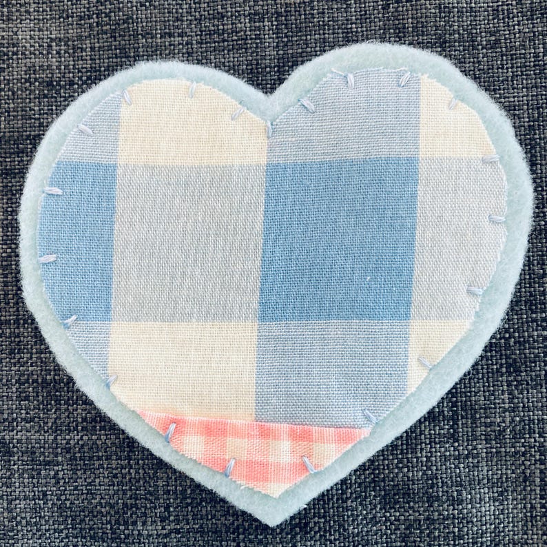 Vintage Fabric Heart Iron on Patch | Hand Embroidered | - Etsy
