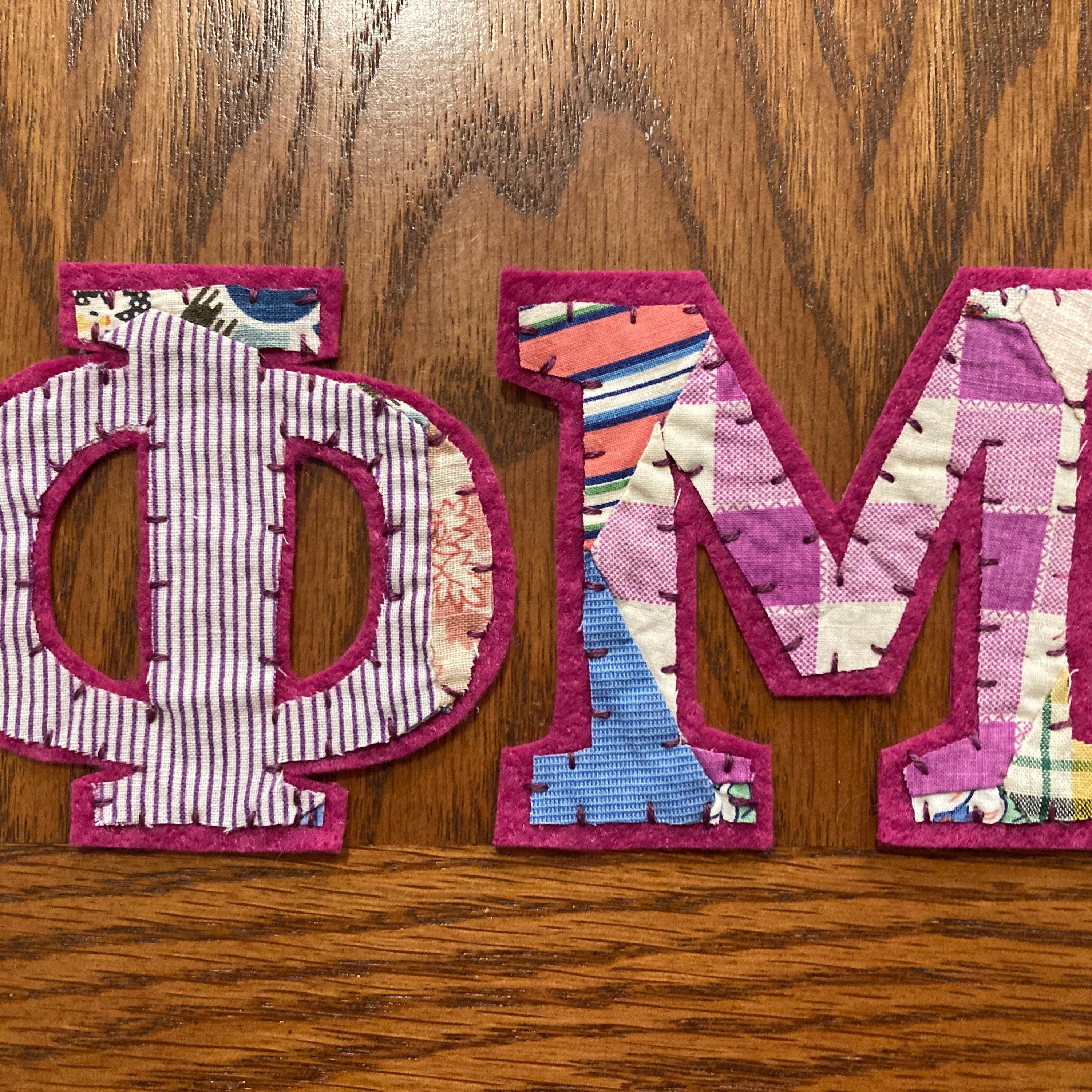 Hand Embroidered Phi Mu Greek Letters Patch: Iron On - Etsy