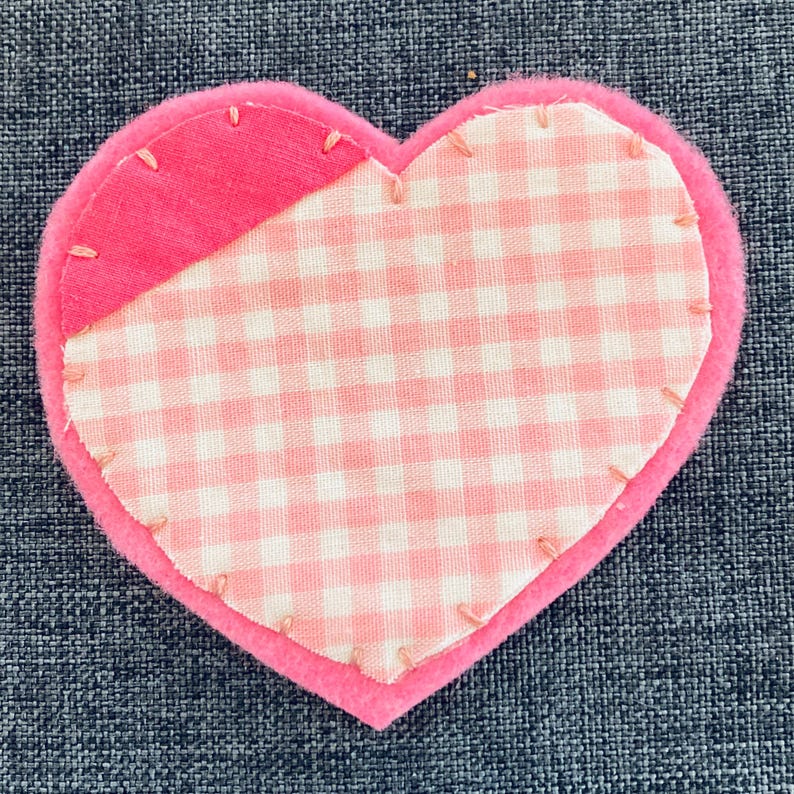 Vintage Fabric Heart Iron on Patch | Hand Embroidered | - Etsy