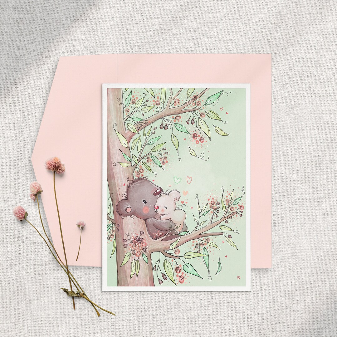 Koala Card, Australian Animal Card, Baby Koala Card, New Baby Animal ...