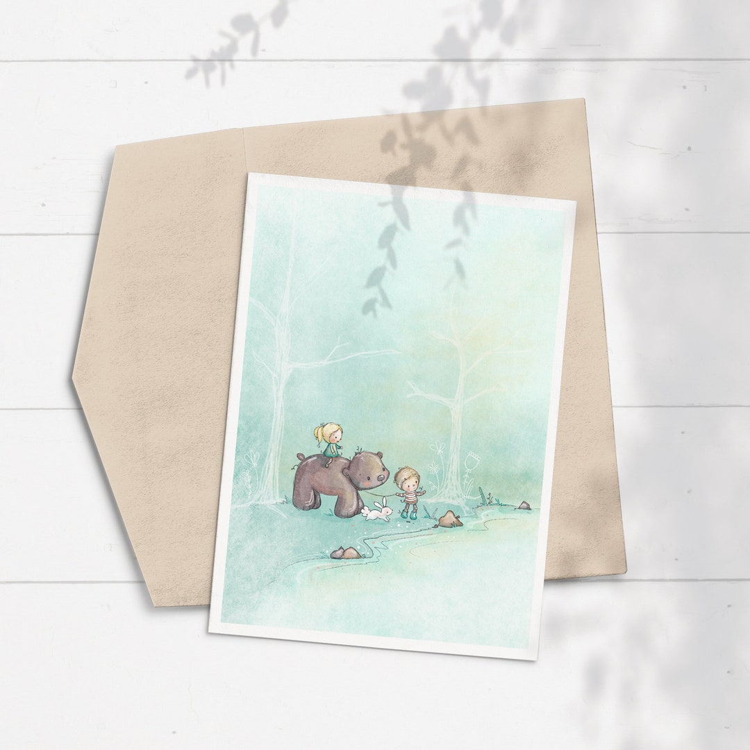 Woodland Birthday Card for Kids | Forest Animal Greeting Card ...