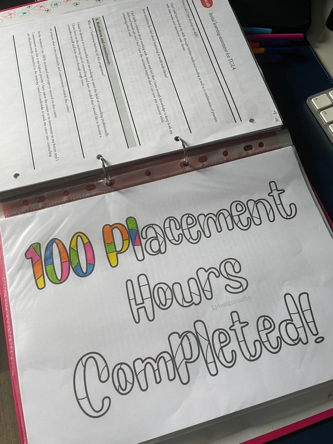 Printable Counselling Hours Tracker, Colour In, 100 Hours, Student ...