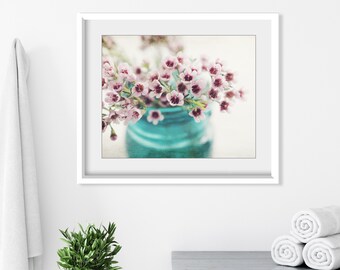 Shabby Chic Flower Photography Pink Floral Boho Art Print - Etsy