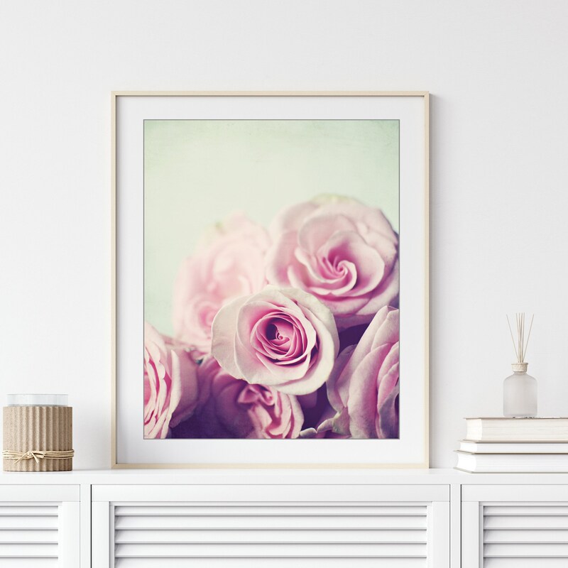 Pink Rose Print - Etsy
