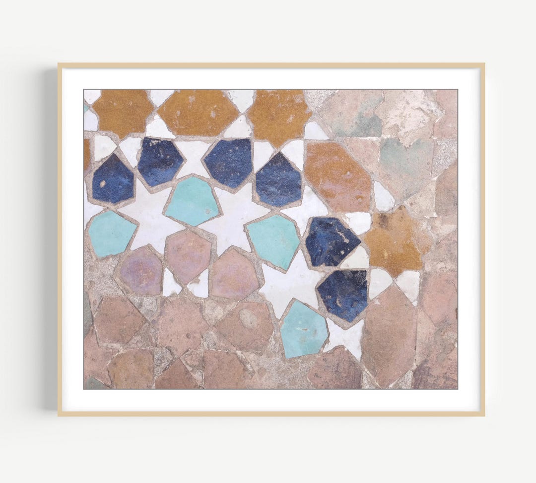 Morocco Tiles Print, Travel Photography, Geometry Wall Art Print ...
