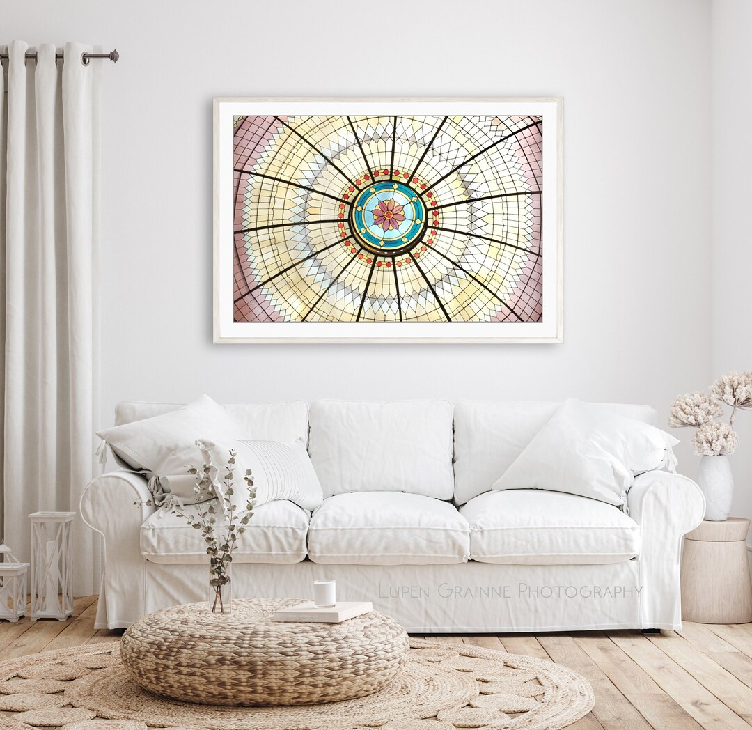 Stained Glass Ceiling Print Mandala Print Geometric Wall Art ...