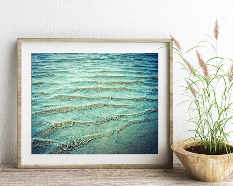 Beach Photography Print Teal Blue Wall Art Beach Ocean | Etsy