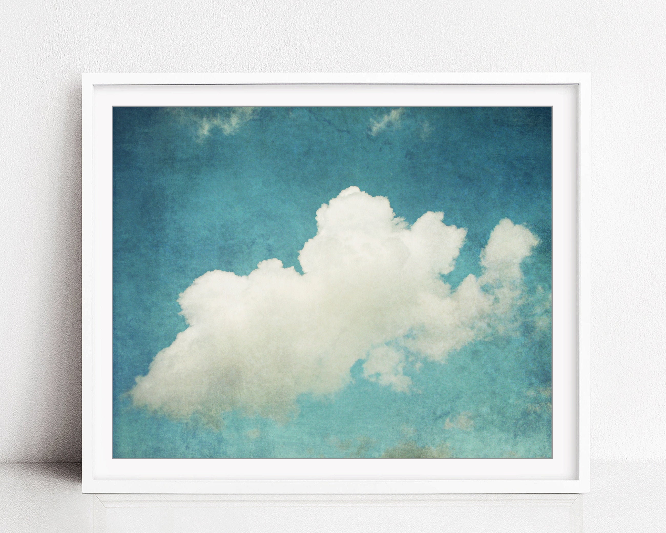 Cloud Photography Blue Sky Wall Art Cumulus Cloud Print | Etsy