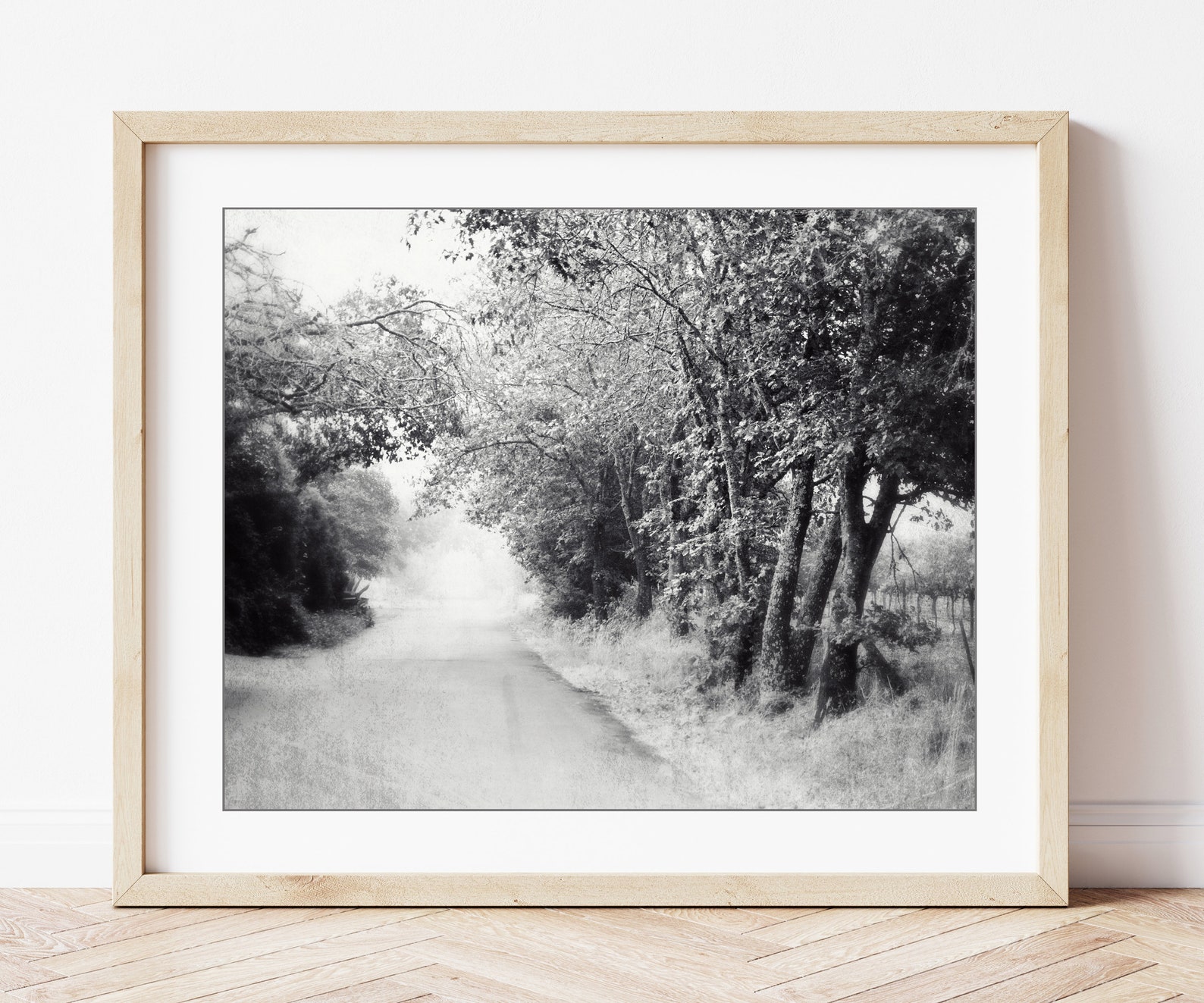 Country Road Print Black and White Photography Tree Wall - Etsy