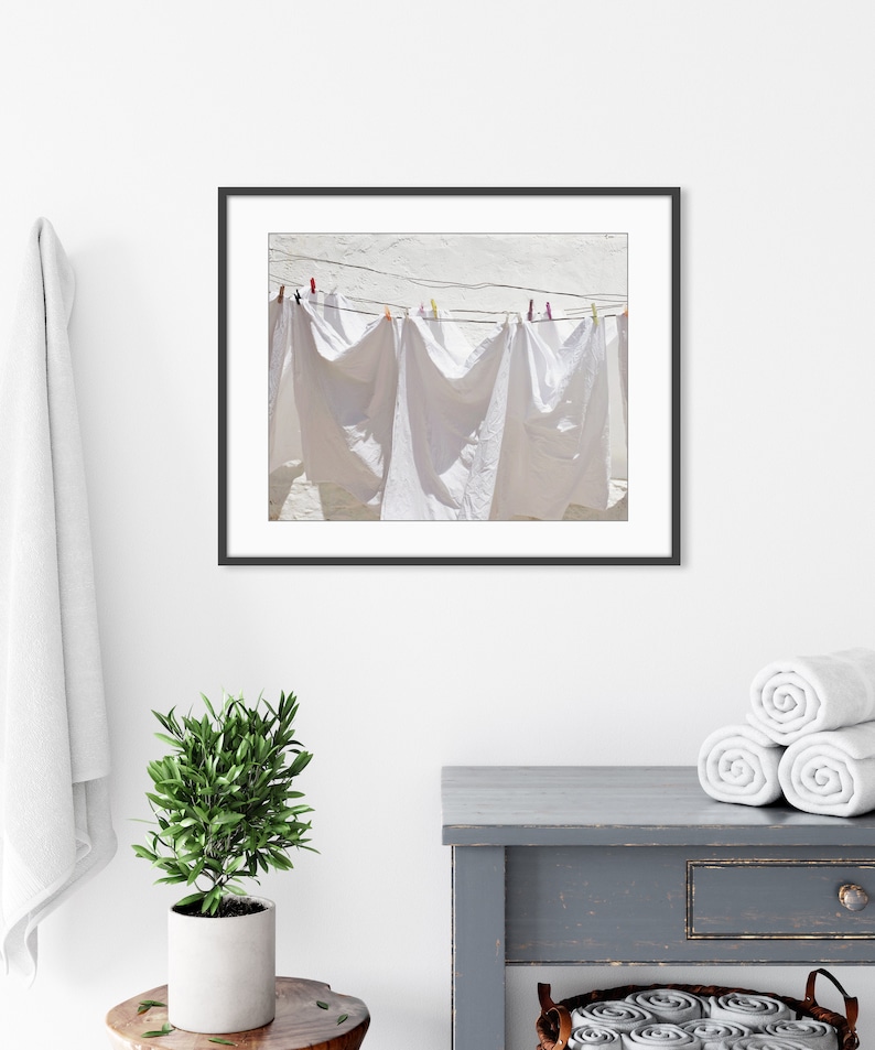 Laundry Room Wall Art Greece Print Laundry on Line Wash - Etsy
