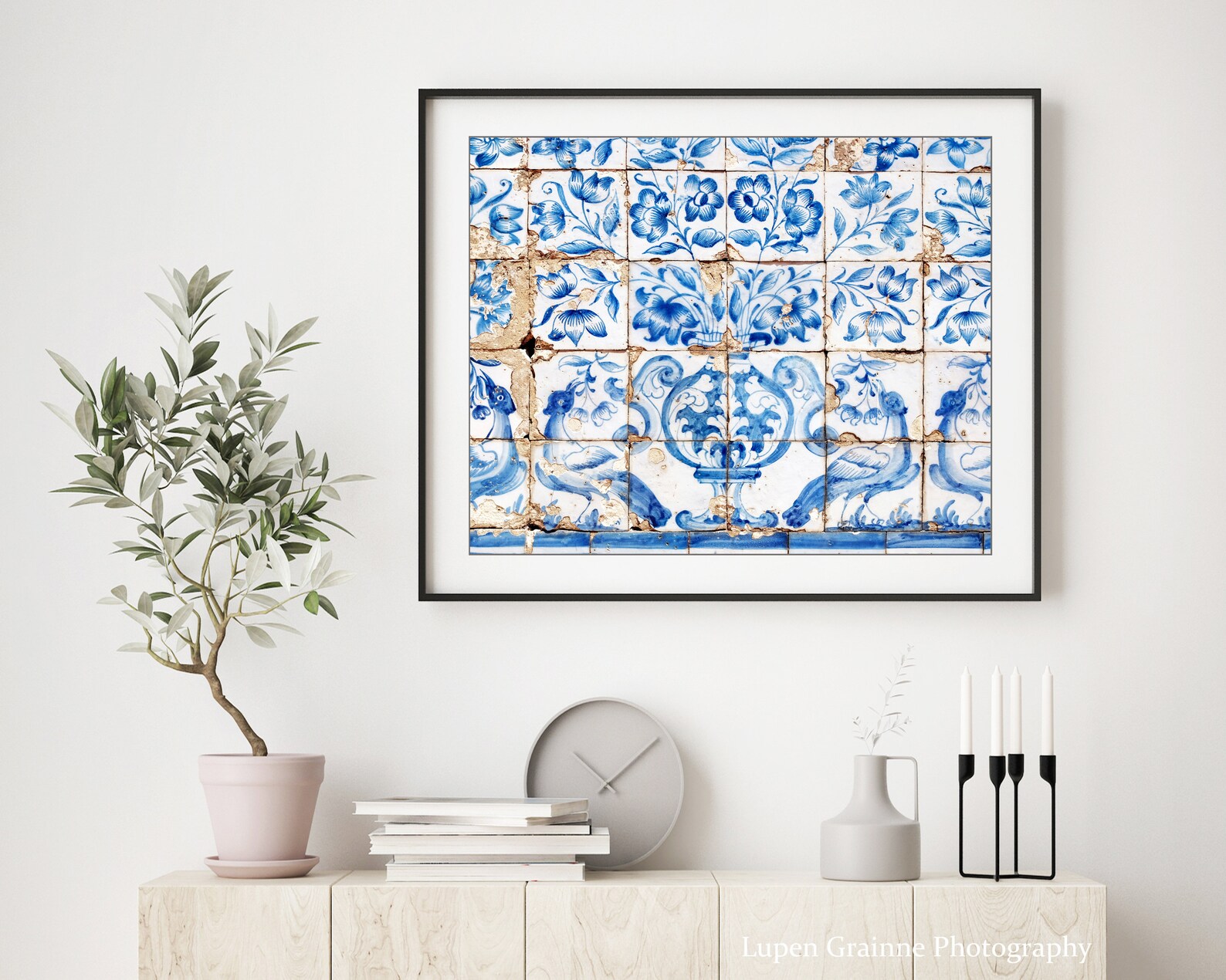Blue and White Tile Wall Art Lisbon Portugal Tiles Print | Etsy